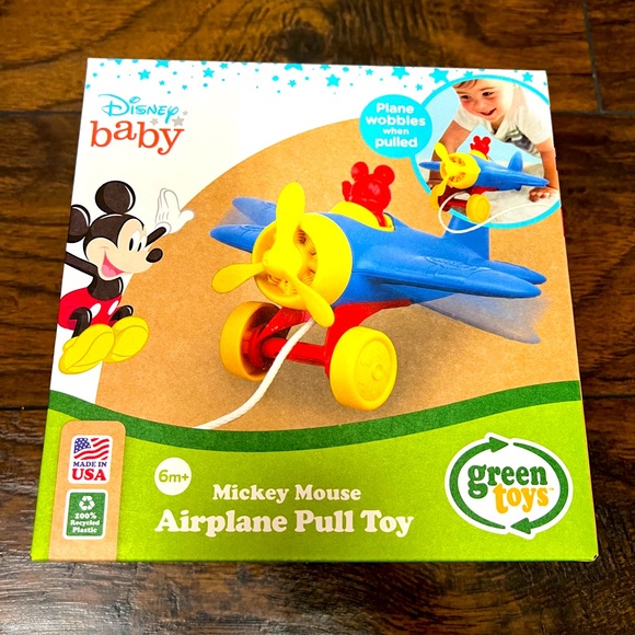 Green Toys | Toys | Green Toys Disney Mickey Mouse Airplane Pull Toy ...